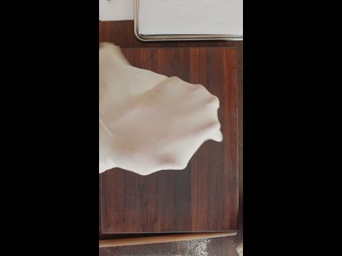 Homemade phyllo dough is super stretchy