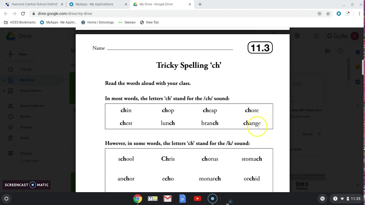 lesson 11 worksheets