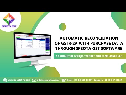 Automatic Reconciliation of GSTR-2A with Purchase data through SPEQTA GST Software