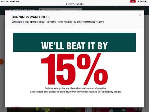 Bunnings Warehouse - Marquee 3 Pce Timber Bench Setting & Ryobi One+ Line Trimmer Kit