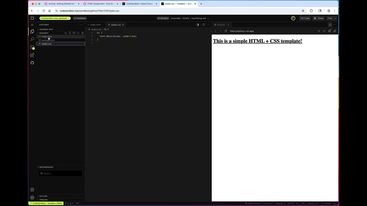 Getting Started with HTML using CodeSandbox.io (Pt. 1)