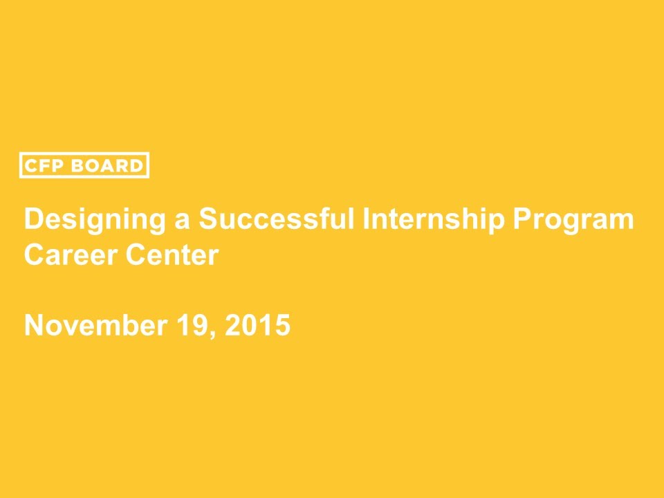 Designing Successful Internship Programs