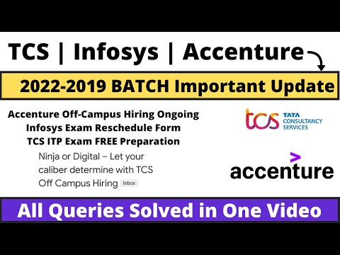 TCS ITP Exam Resources| Infosys Exam Reschedule | Accenture 2022-2019 Hiring Ongoing Must Check