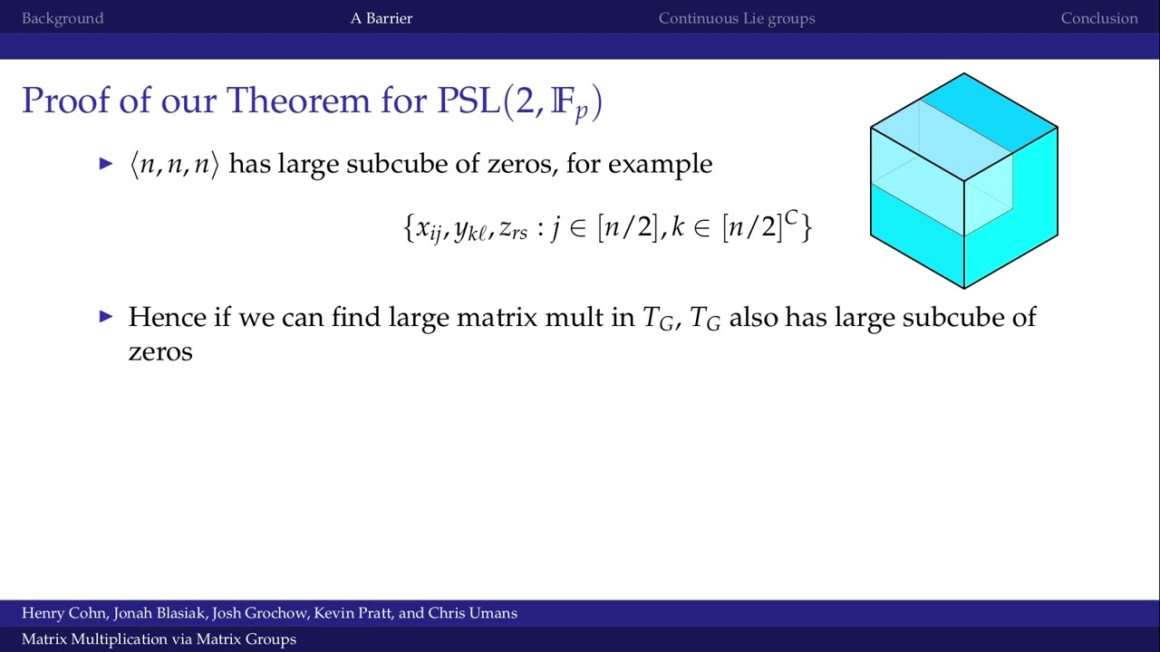 Matrix multiplication via matrix groups