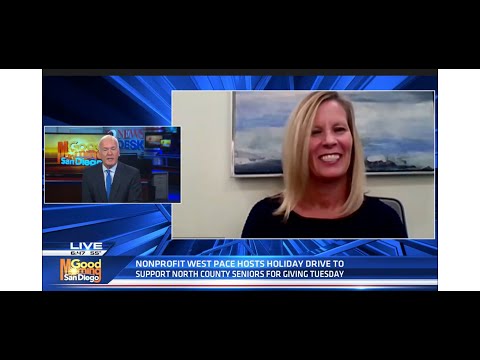 Mary Jurgensen talks to KUSI about how West PACE helps San Diego seniors and the Holiday Drive 2021