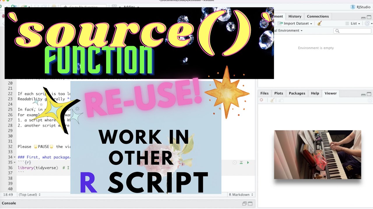 #R | source() to RE-USE work in other scripts | #Reusability #Rscript #CleanCode