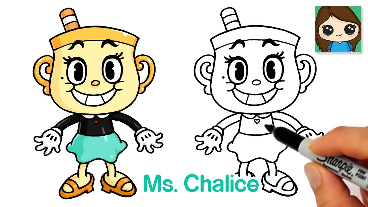 How to Draw Ms. Chalice Easy | The Cuphead Show