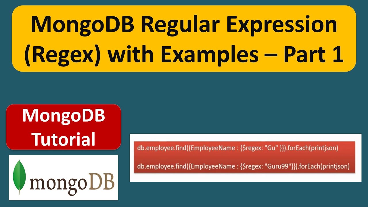 MongoDB Regular Expression (Regex) with Examples - Part1 | MongoDB Tutorial for Beginners