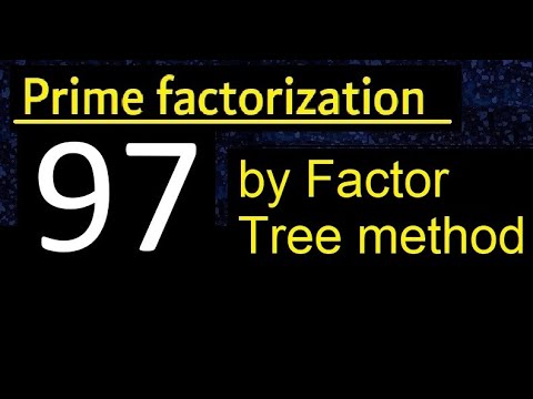 Prime factorization of 97 by factor tree method . Factor tree of 97 . How to find prime factors