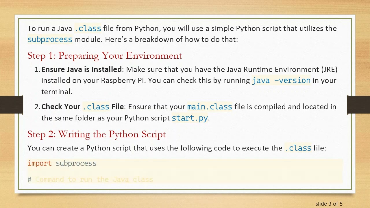 Execute a .class File (Java) from a Python Script