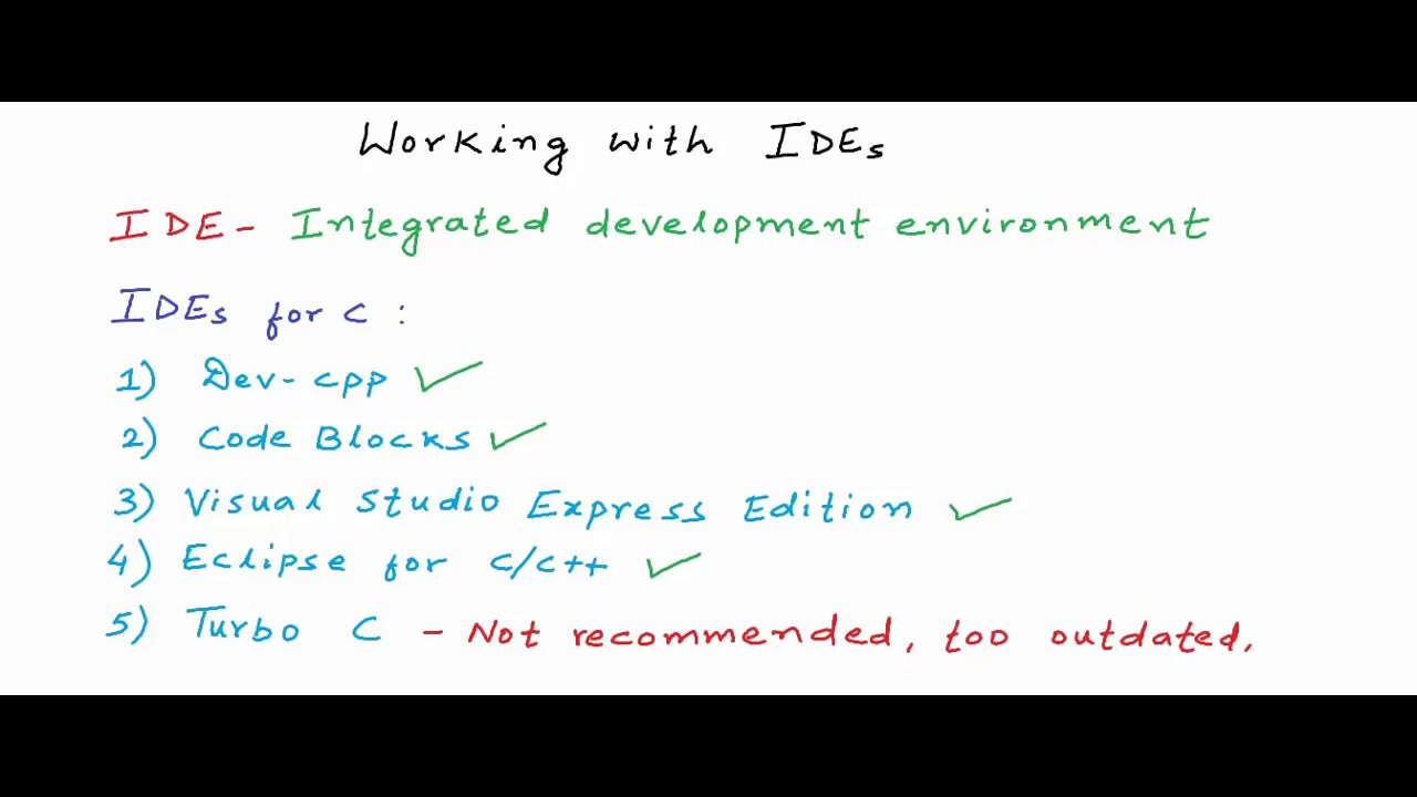 Working with Integrated Development Environments IDEs - C Programming Tutorial