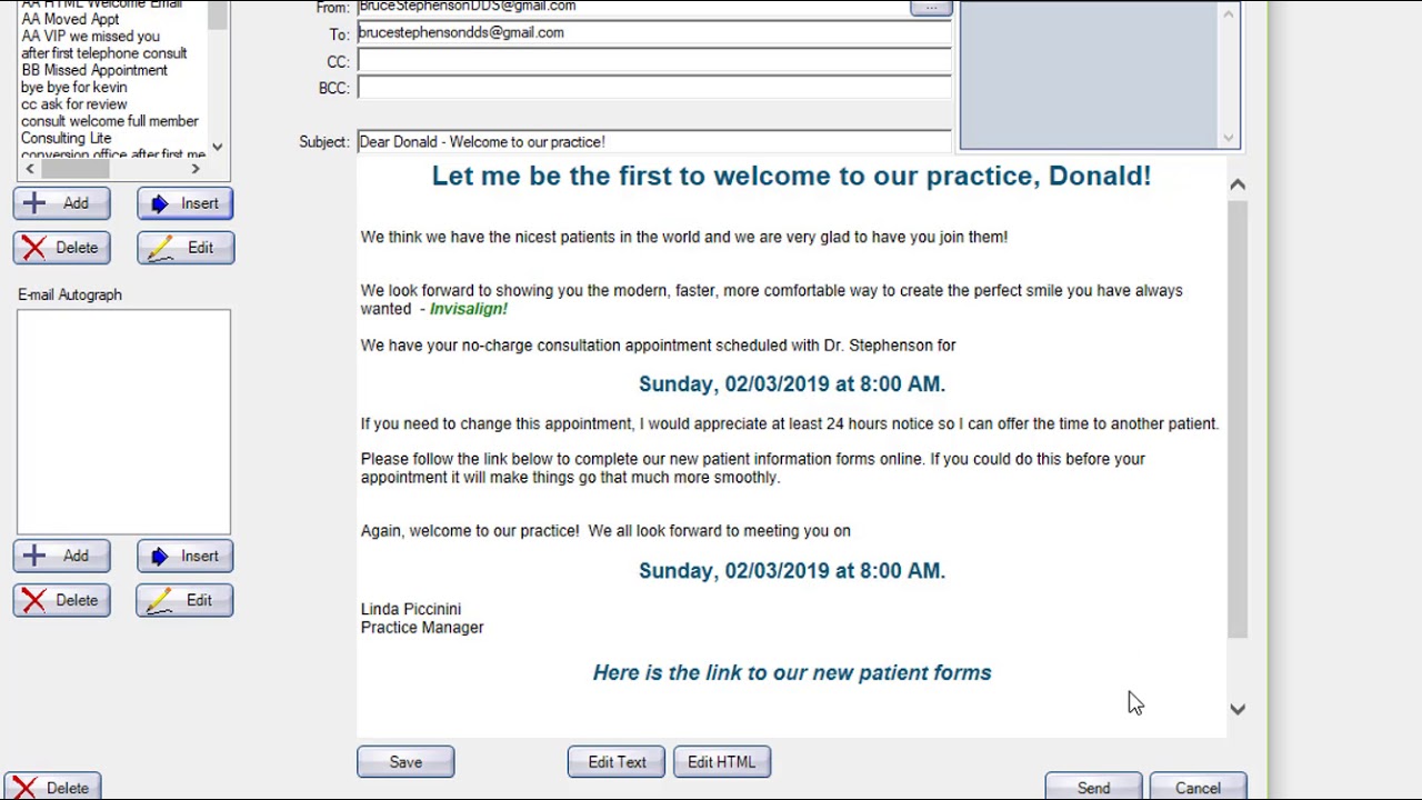 HTML Email Templates in Open Dental