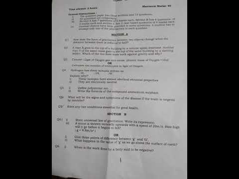 Class 9 Science Final exam question paper Term 2 | PDPS | Learn state