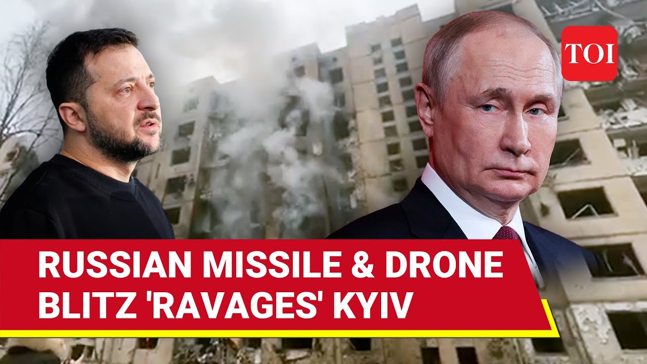Russia Stuns Kyiv With 35-Cruise & Ballistic Missile Salvo; 23 Attack Drones Wreak Havoc | Watch