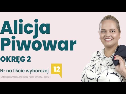 Alicja Piwowar – kandydatka do sejmu LISTA nr 2 POZYCJA nr 12 | .: Tv ...