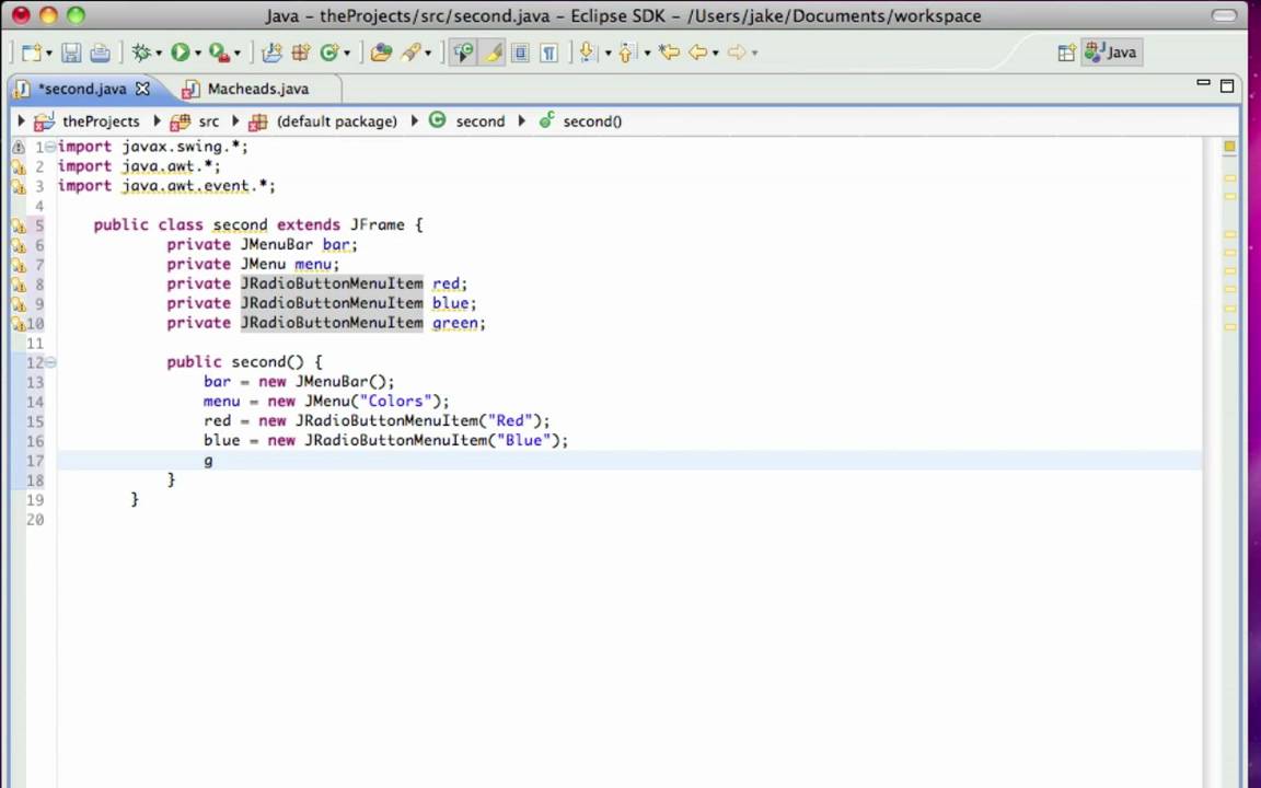 Java GUI Lesson 6 | Menus