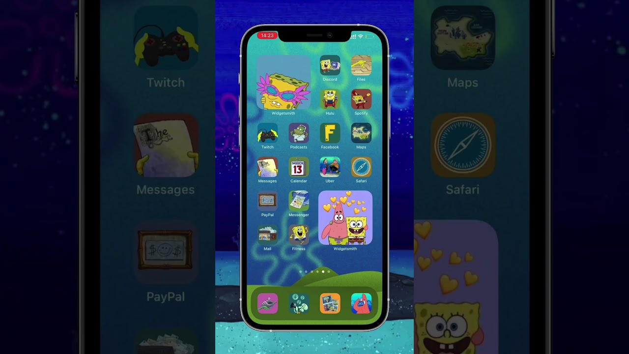 🍍 Make Your Phone Bikini Bottom-Approved! 🧽 FREE SpongeBob App Icons! 📱✨ #spongebob #iphonetricks