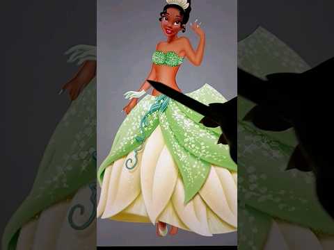 Disney Princess Tiana Transformation glow up | Art bucket #cartoon #disney #glowup #tiana #princess