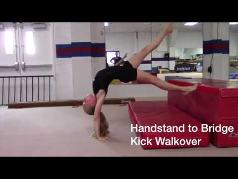 Handstand to Bridge, kick back over – Gymnastics Coaching.com