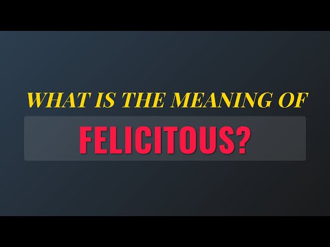 What is the meaning of Felicitous?