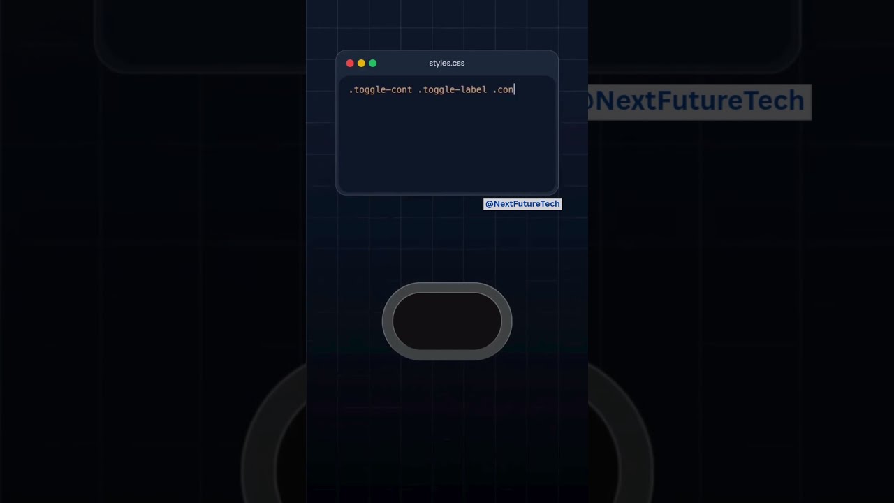 Pure CSS Toggle Switch – No JavaScript Needed! #htmlcss #coding #html #css #shorts