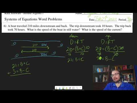 Systems of Equations Word Problems Number 6- Algebra 1 Kuta Worksheet Series