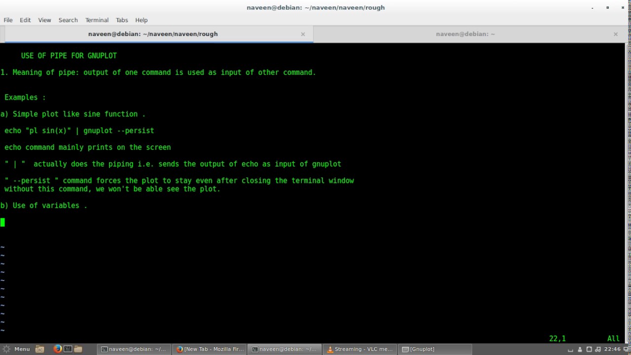 Plotting trigonometric function using gnuplot with pipe command.