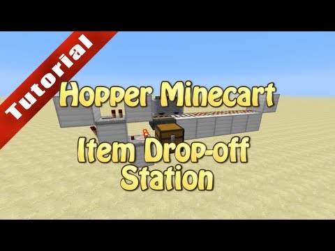 Minecraft Tutorial: Hopper Minecart Item Drop-off Station