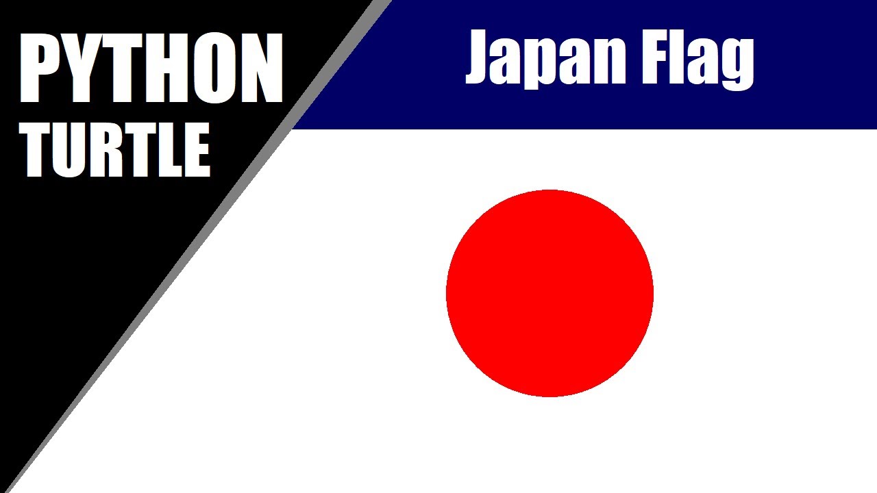 Python Turtle - Draw Japan National Flag In Python Turtle Graphics By #BKTutorial