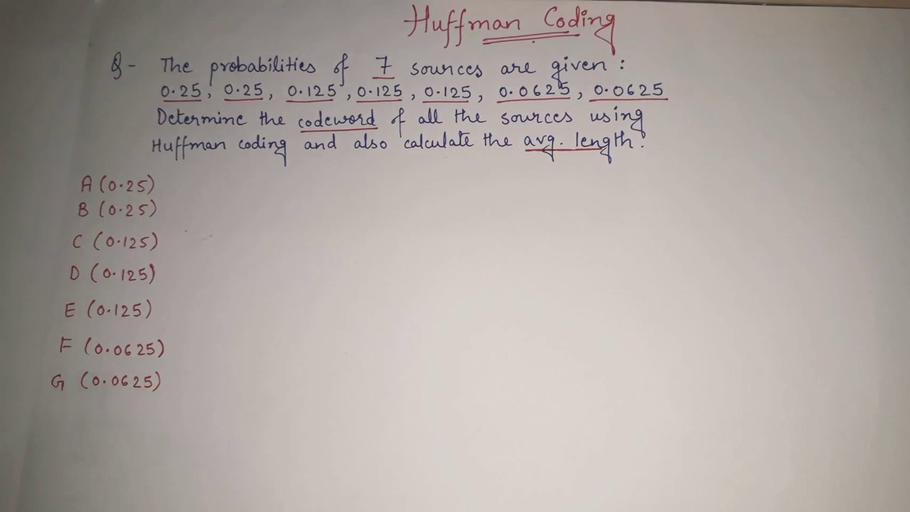 5. Huffman Coding Example | Huffman Coding Algorithm in Digital Image Processing & Data Compression