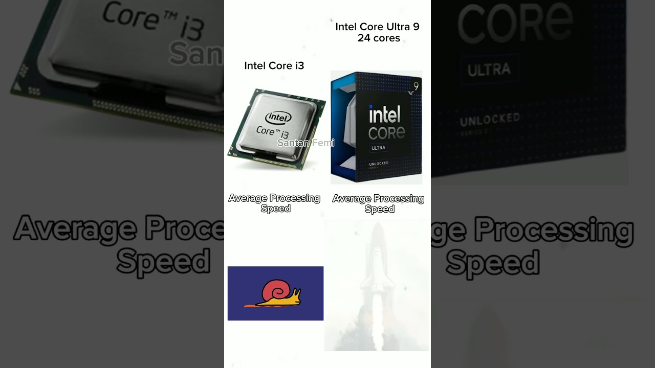 Intel Core i3 Vs Intel Core Ultra 9 Average Processing Speed