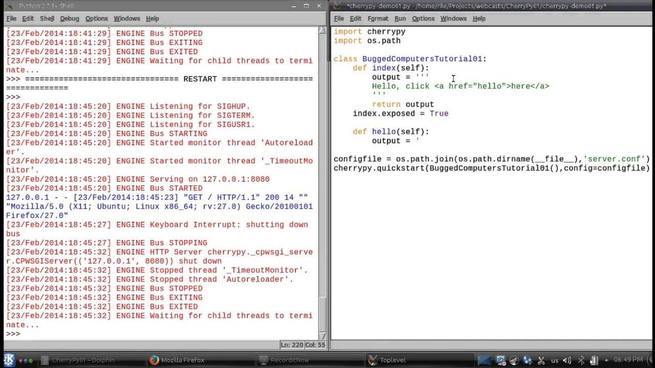 CherryPy - Tutorial 01: basics