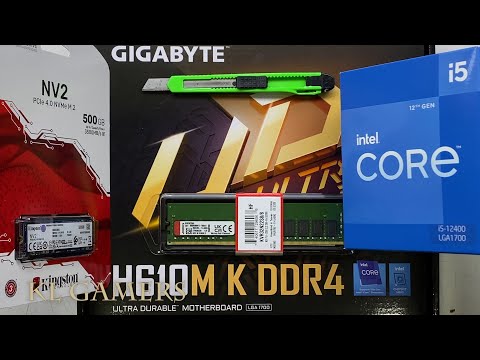 intel Core i5 12400 GIGABYTE H610M-K DDR4 Kingston NV2 NVMe SSD High Speed PC Build
