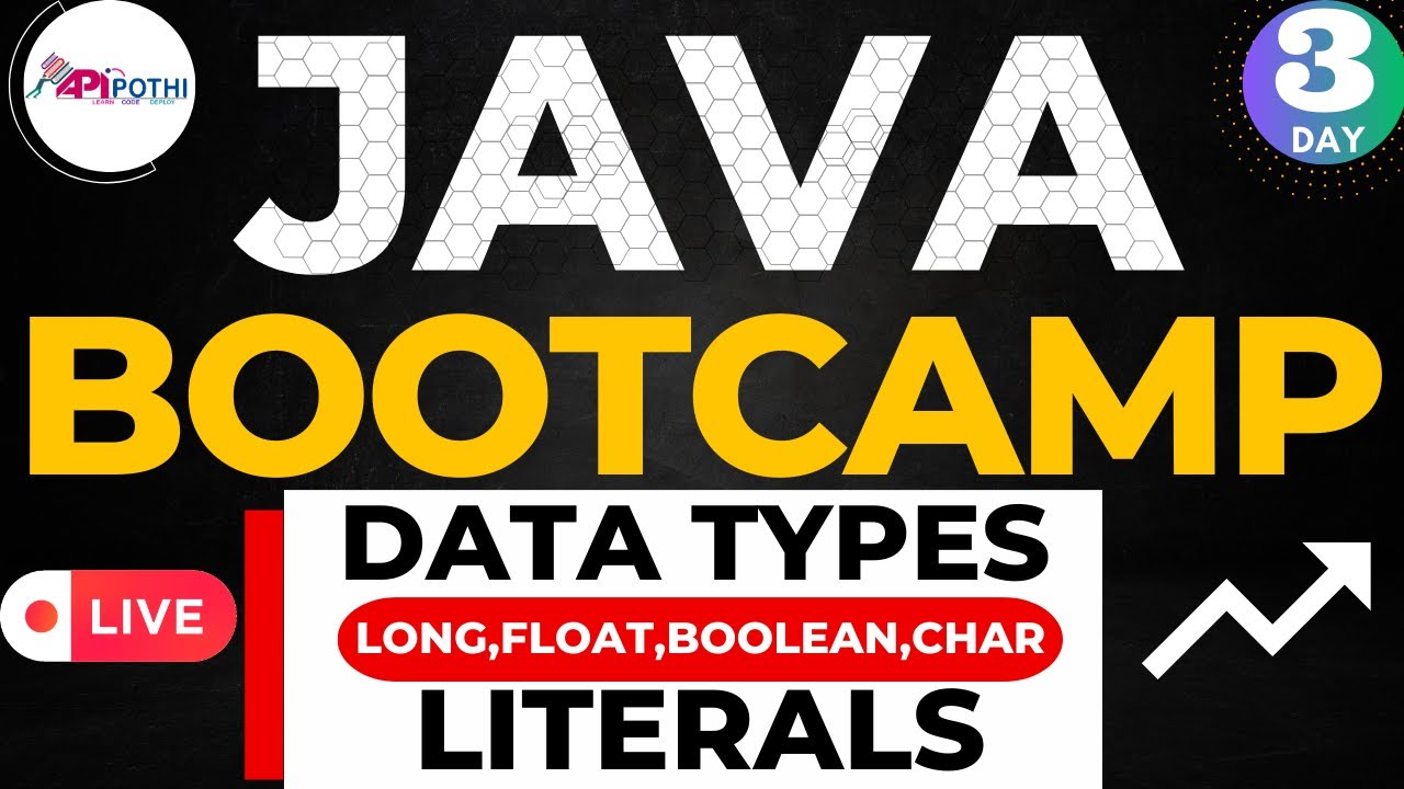 Day 3 : APIPOTHI Core JAVA Bootcamp: Mastering Data Types, Operators, and Literals | APIPOTHI
