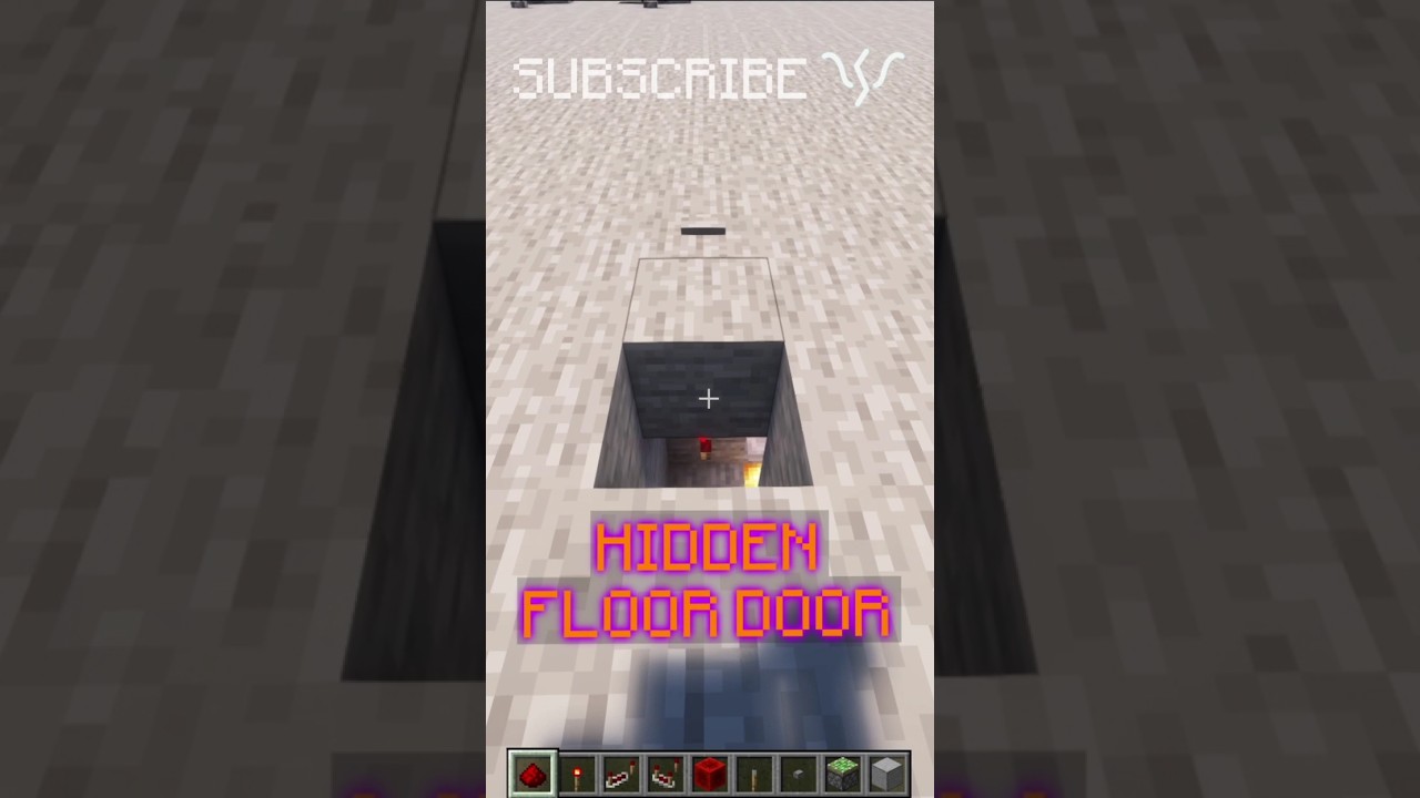 SECRET BASEMENT with a HIDDEN PISTON DOOR IN THE FLOOR! | Redstone with PsiVolt #minecraft #redstone