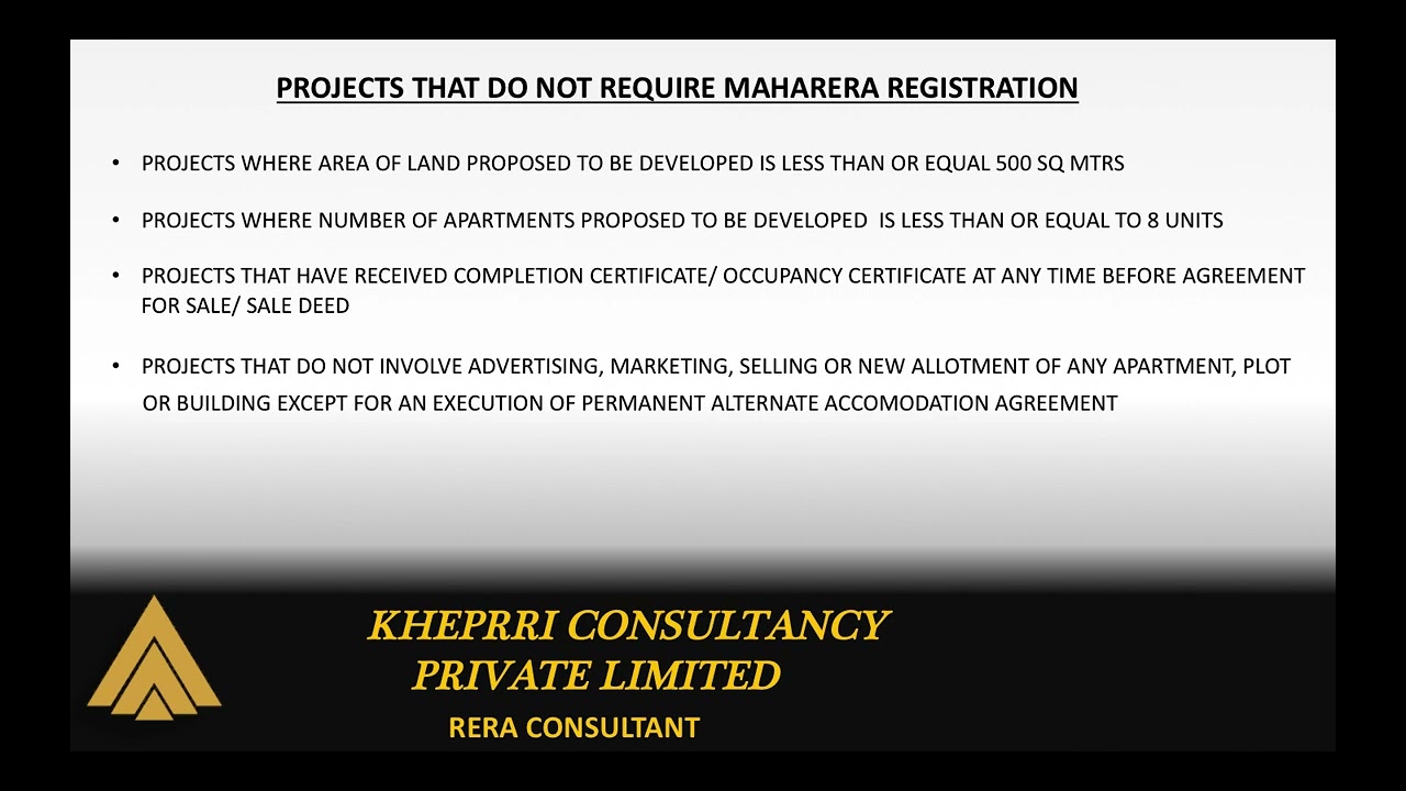 Project Exempted For Registration Under MAHARERA
