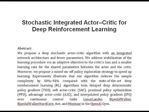Stochastic Integrated Actor–Critic for Deep Reinforcement Learning
