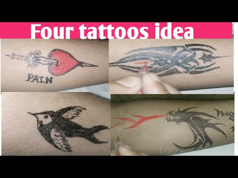 Four tattoos Ideas |beautiful tattoos |Make Easy and Short time |Temporary tattoo|You Can This|