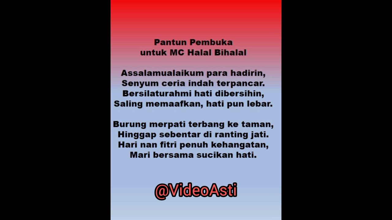 Pantun Untuk MC Halal Bihalal #pantun