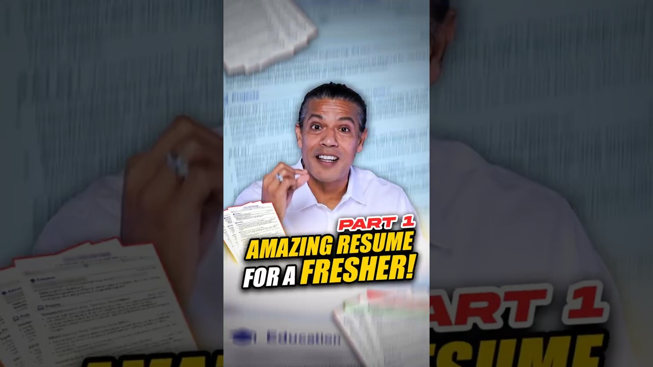 Amazing Resume for a Fresher! ✨ Part 1 - 'First Impressions Matter' 📄| Sidd Ahmed