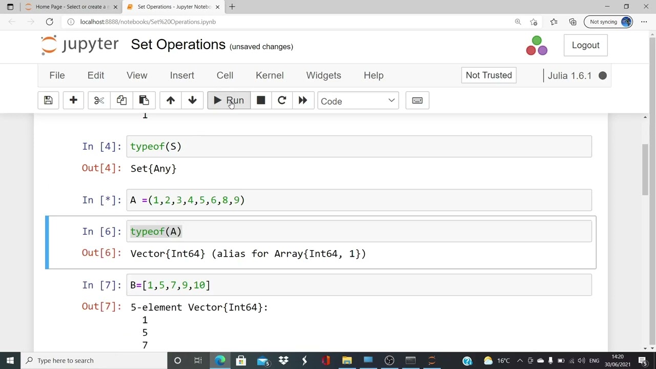 Set Operations with Julia