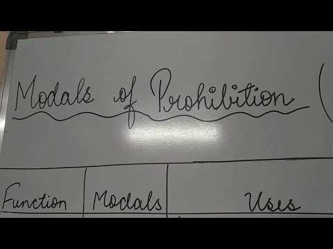 Modals of Prohibition (Must not and ought not to)