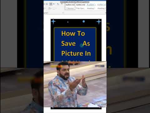 how to save ms word as picture/image #short