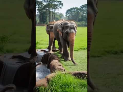 These elephants are really smart. #elephant #cartoon #animals #fypγ·γviral