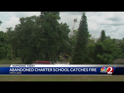 Abandoned charter school in Maitland catches fire Saturday morning