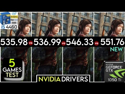 Nvidia Drivers (V 535.98 vs V 536.99 vs V 546.33 vs V 551.76) // Test In 5 Games // GTX 1050 Ti