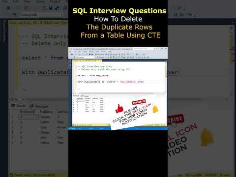 sql interview questions and answers delete remove duplicate rows records using cte #sqlserver