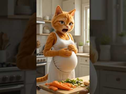 Cat in Pain with Babies Inside – Loud Crying Moment ???? #shorts