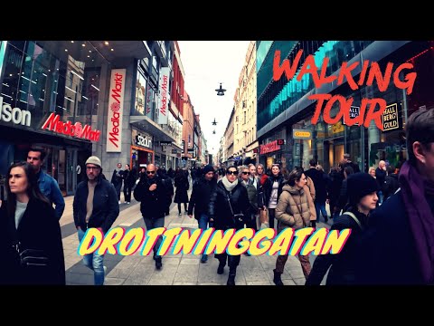 Stockholm City Walking Tour 2022 - Drottninggatan - 4k