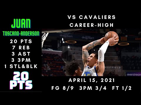 Juan Toscano-Anderson Career-High 20 PTS, 7 REB, 3 3PM - Warriors vs Cavaliers - April 15, 2021